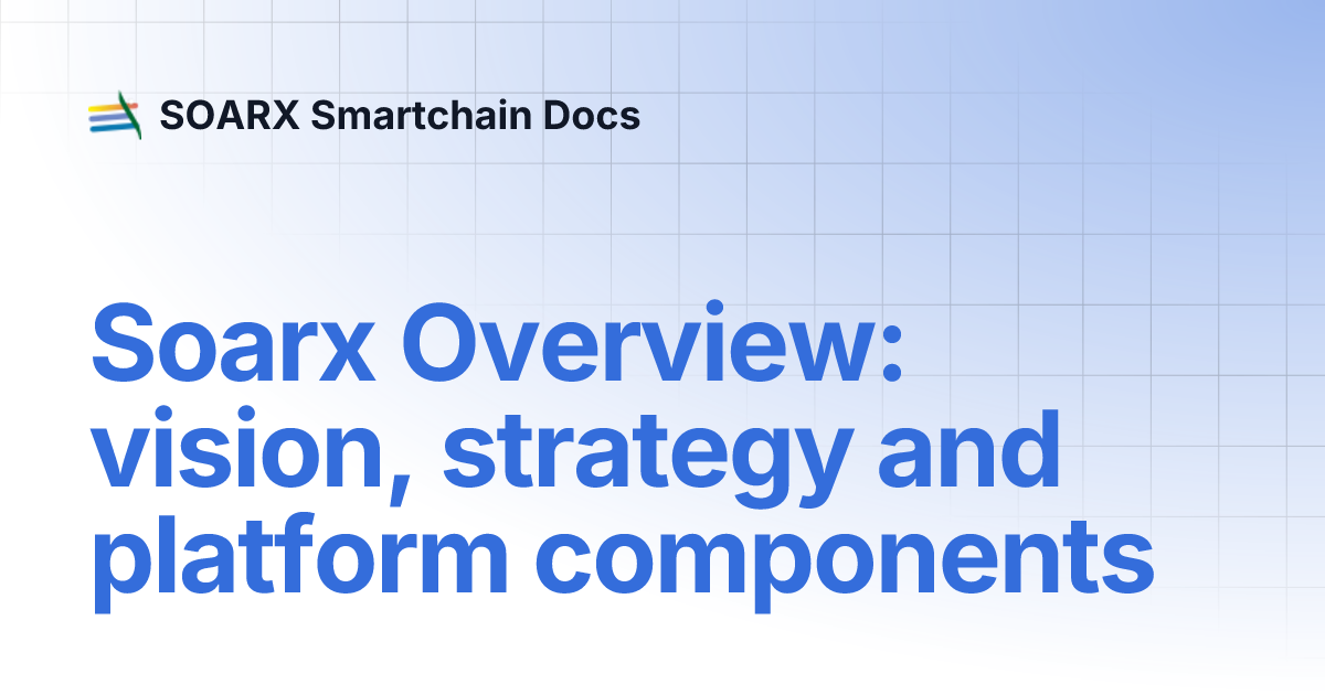 Soarx Overview: vision, strategy and platform components | SOARX Smartchain Docs